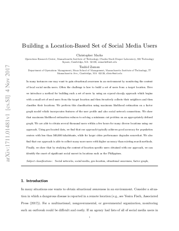 (PDF) Building a Location-Based Set of Social Media Users