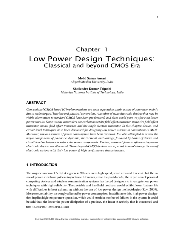 (PDF) Low Power Design Techniques | Danny Chen - Academia.edu