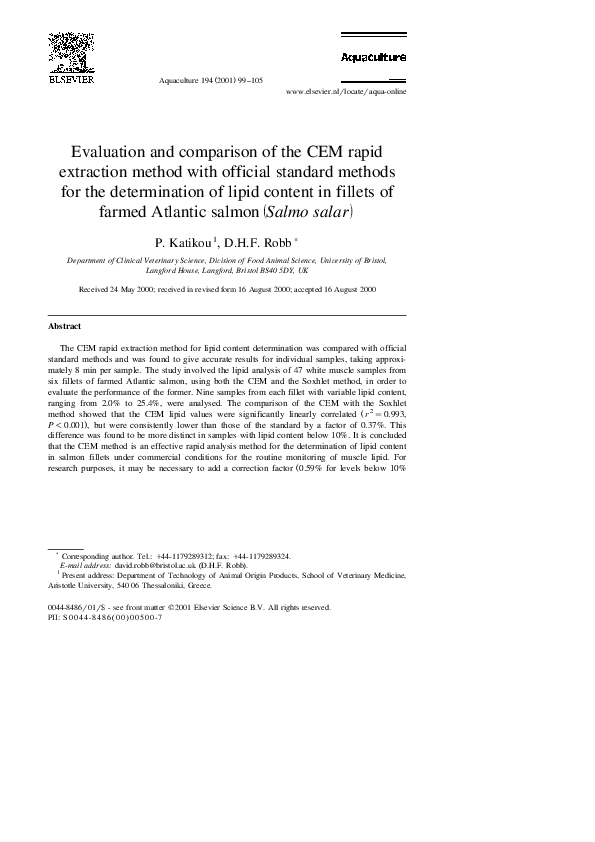 (PDF) Evaluation and comparison of the CEM rapid extraction method with ...