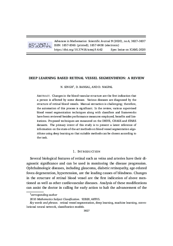 (PDF) Deep Learning Based Retinal Vessel Segmentation: A Review