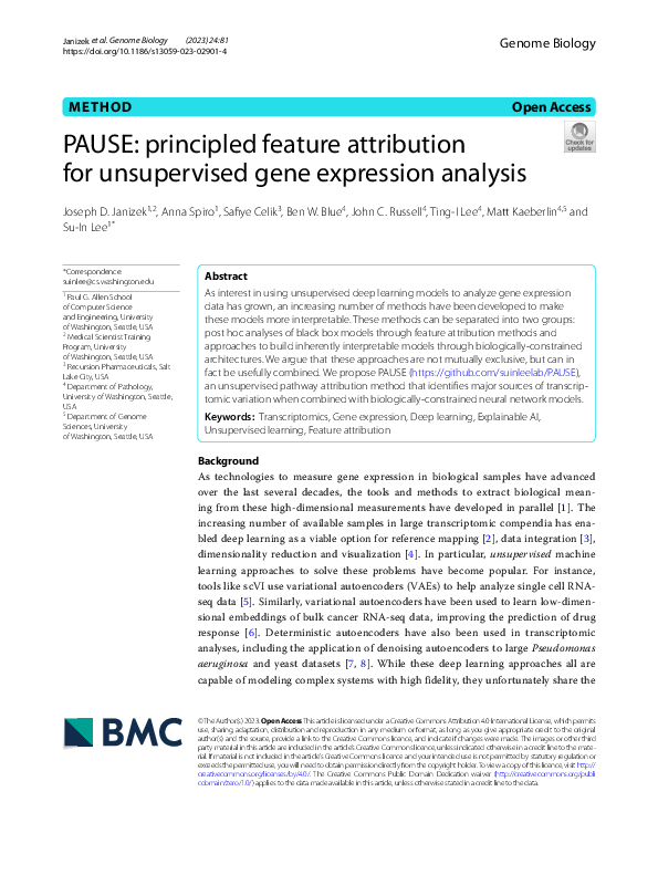 (PDF) PAUSE: principled feature attribution for unsupervised gene ...