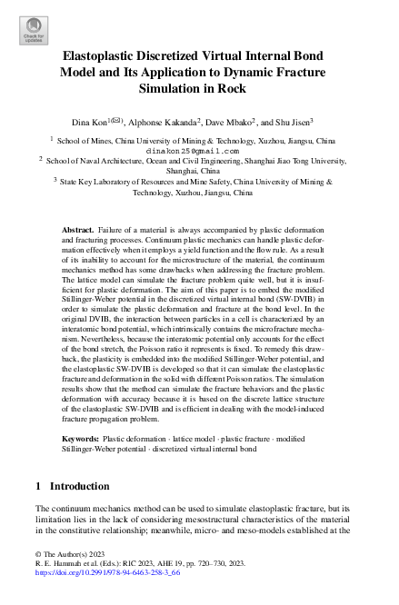 (PDF) Elastoplastic Discretized Virtual Internal Bond Model and Its ...