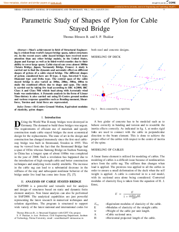 (PDF) Parametric Study of Shapes of Pylon for CableStayed Bridge