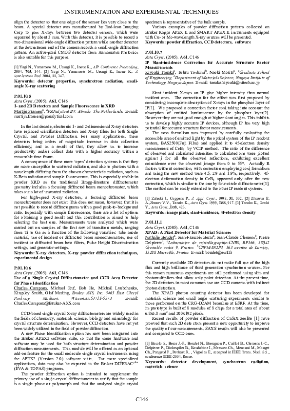 (PDF) 1- and 2D Detectors and sample fluorescence in XRD