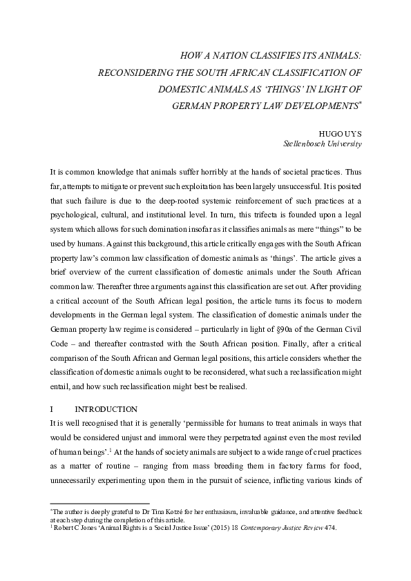 (PDF) How A Nation Classifies Its Animals: Reconsidering the South ...