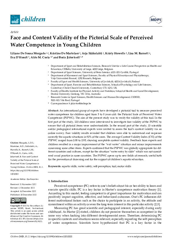 (PDF) Face and Content Validity of the Pictorial Scale of Perceived ...