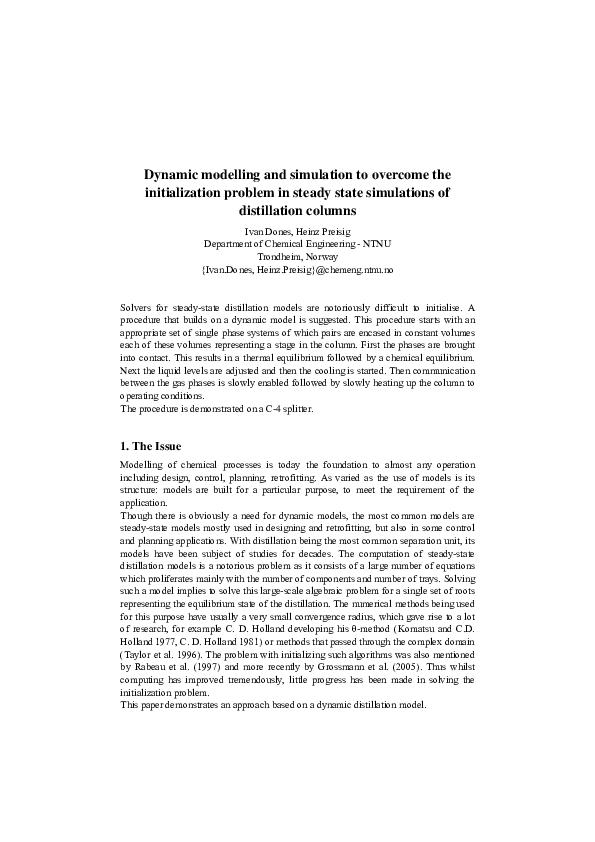 (PDF) Dynamic Modeling and Simulation to Overcome the Initialization ... (PDF) Dynamic Modeling and Simulation to Overcome the Initialization ...