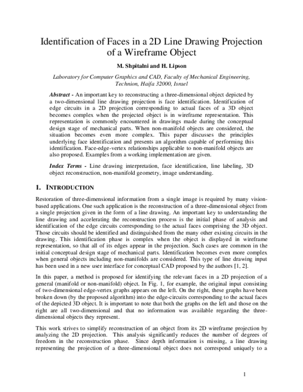 (PDF) Identification of faces in a 2D line drawing projection of a ...