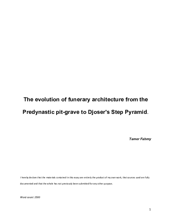 (PDF) The evolution of funerary architecture from the Predynastic pit ...