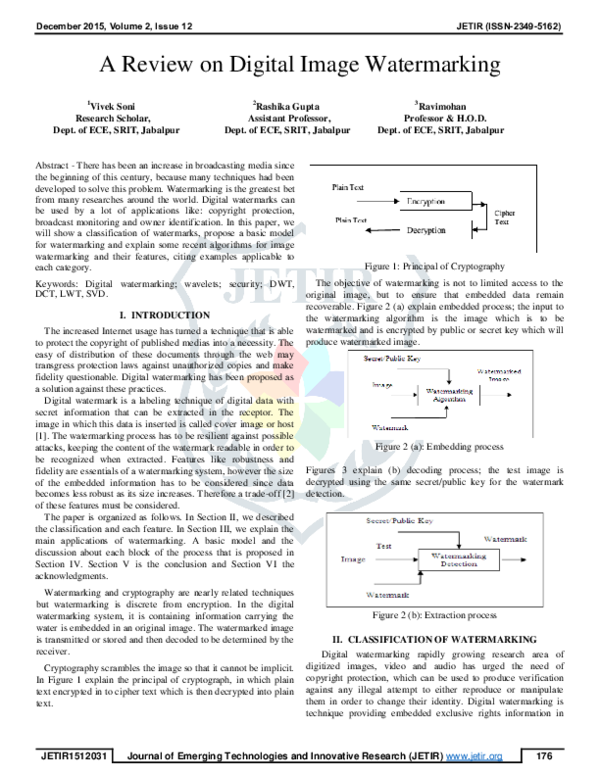 (PDF) A Review on Digital Image Watermarking