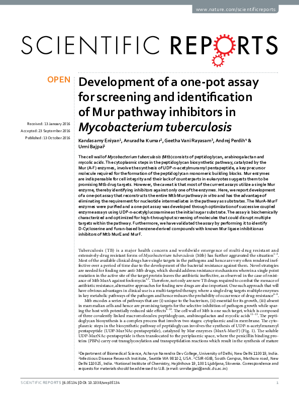 (PDF) Development of a one-pot assay for screening and identification ...