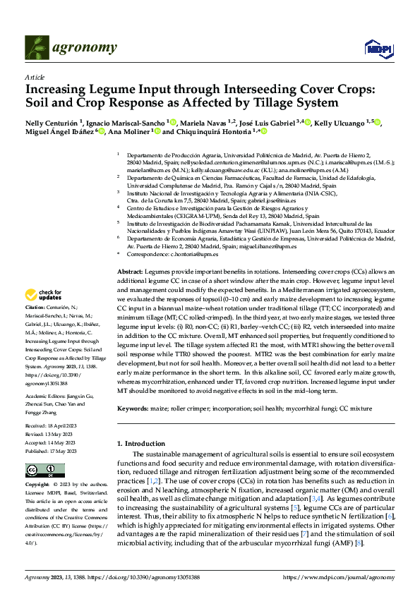 (PDF) Increasing Legume Input through Interseeding Cover Crops: Soil ...