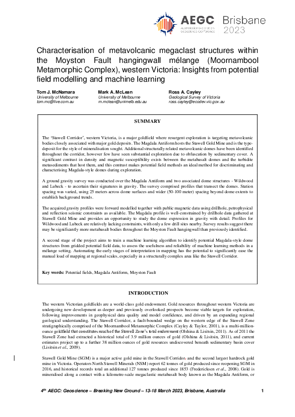 (PDF) Characterisation of metavolcanic megaclast structures within the ...