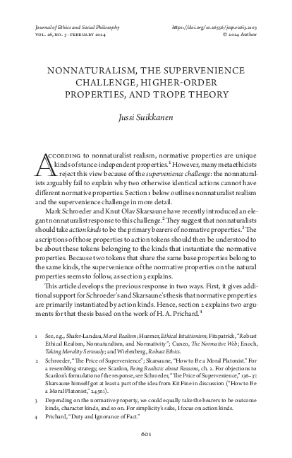 (PDF) Non-Naturalism, the Supervenience Challenge, Higher-Order ...