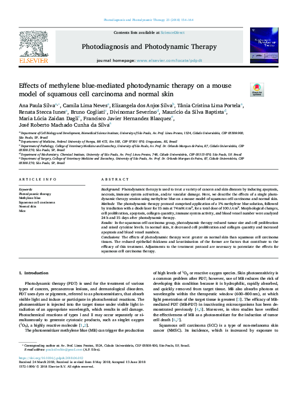 (PDF) Effects of Methylene Blue-mediated Photodynamic Therapy on a ...