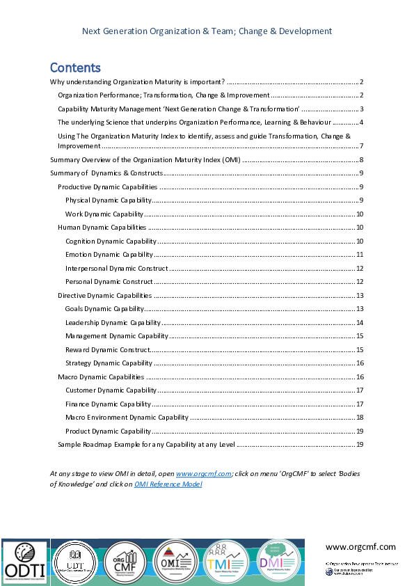 (PDF) An Overview of the Organization Maturity Index (OMI) - Reference ...