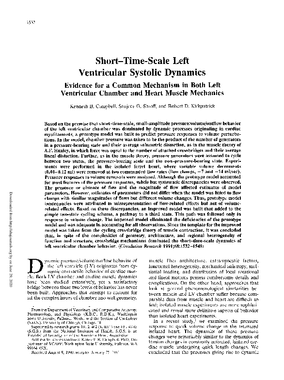 (PDF) Short-time-scale left ventricular systolic dynamics. Evidence for ...