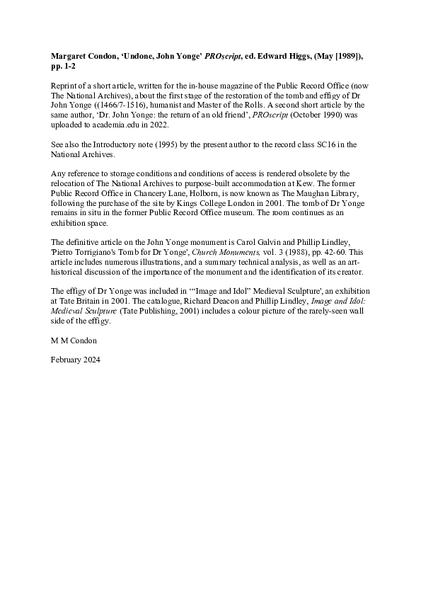 (PDF) Condon Undone John Yonge