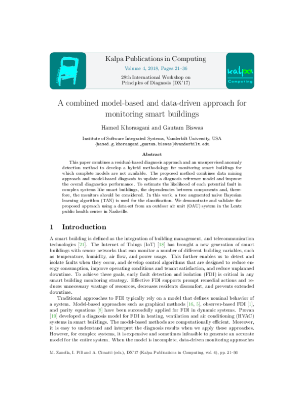(PDF) A combined model-based and data-driven approach for monitoring ...