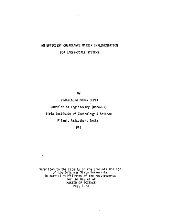 (PDF) An Efficient Covariance Matrix Implementation for Large-scale Systems