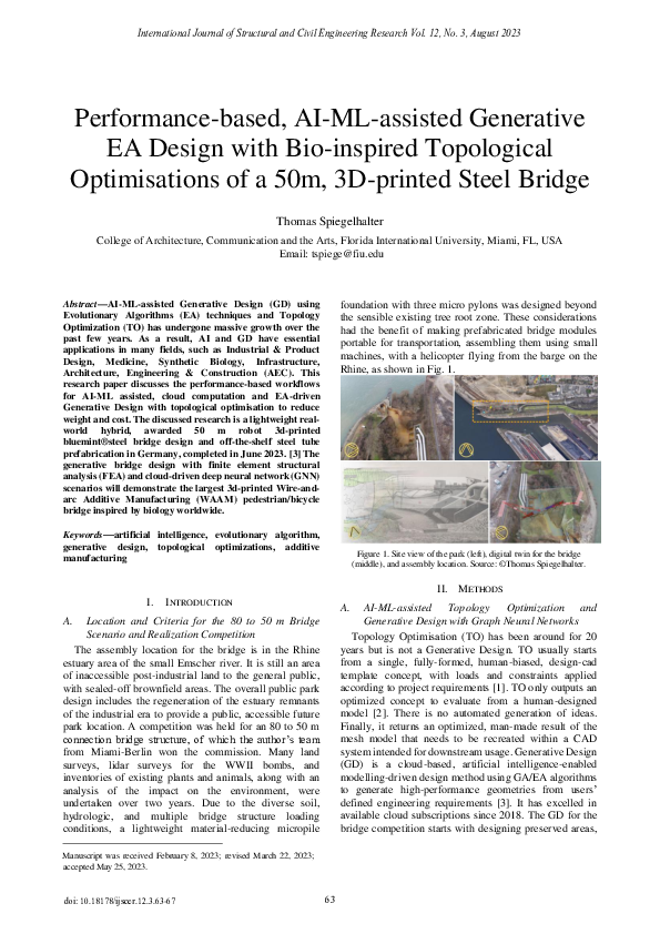 (PDF) Performance-based, AI-ML-assisted Generative EA Design with Bio-inspired Topological ...