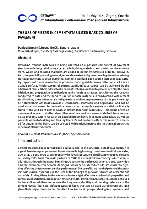 (PDF) The use of fibers in cement stabilized base course of pavement