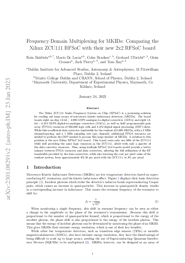(PDF) Frequency Domain Multiplexing for Microwave Kinetic Inductance Detectors: Comparing the ...