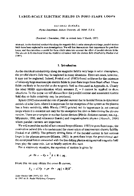 (PDF) Large-scale electric fields in post-flare loops