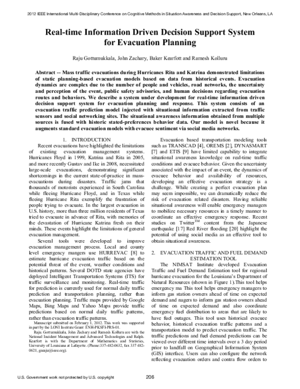 (PDF) Real-time information driven decision support system for evacuation planning