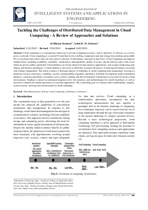 Pdf Tackling The Challenges Of Distributed Data Management In Cloud Computing A Review Of