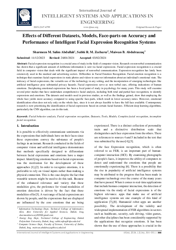 Pdf Effects Of Different Datasets Models Face Parts On Accuracy And