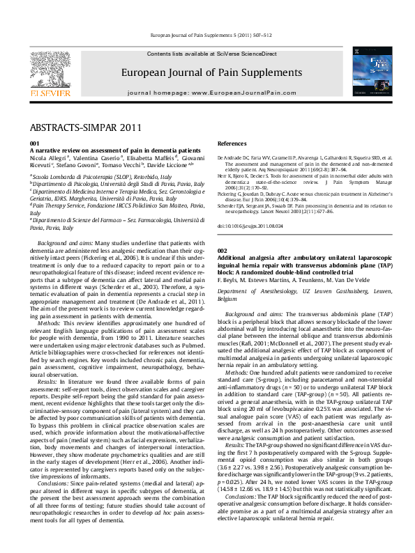 (PDF) 002. Additional analgesia after ambulatory unilateral ...