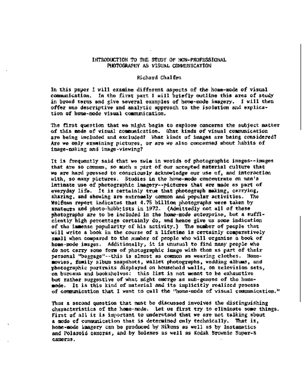 (PDF) Introduction fo the Study of Non-Professional Photography as ...