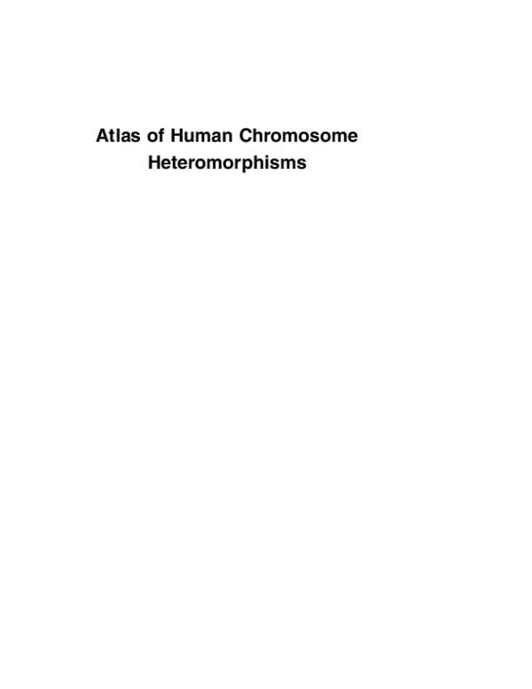 (PDF) Atlas of Human Chromosome Heteromorphisms Atlas of Human ...