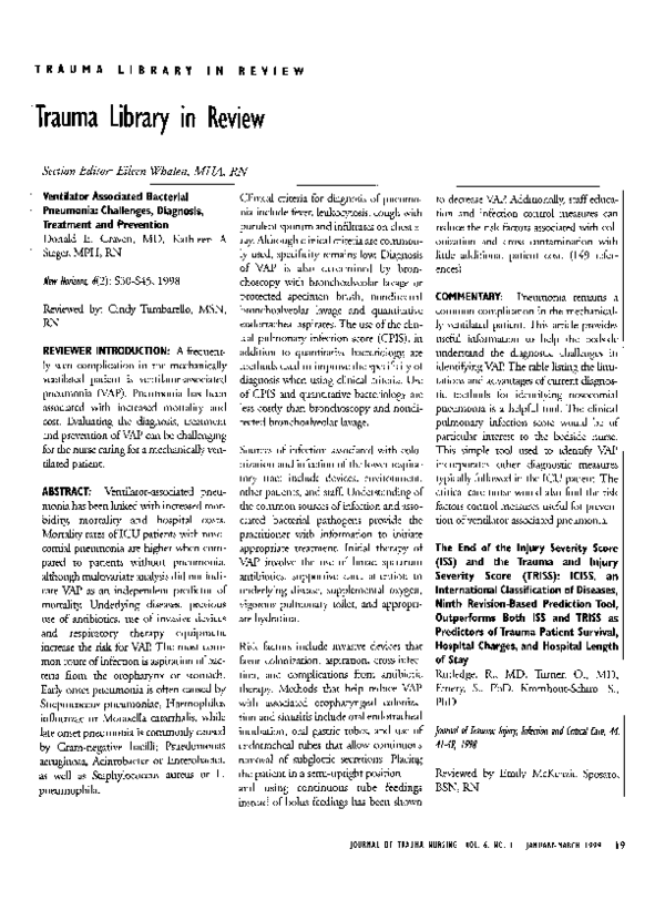 (PDF) The End of the Injury Severity Score (ISS) and the Trauma and ...