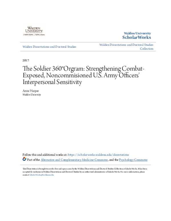 (PDF) The Soldier 360° Program: Strengthening Combat-Exposed ...