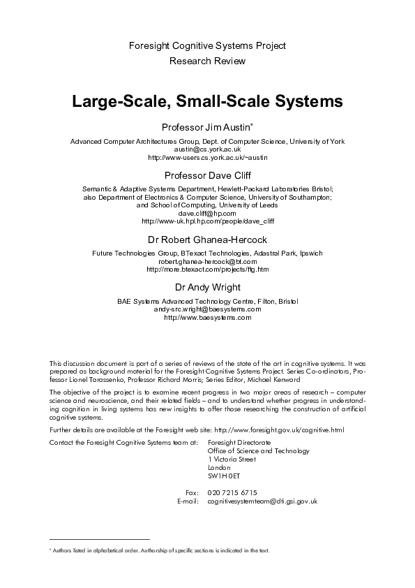 (PDF) Large-scale, Small-scale Systems