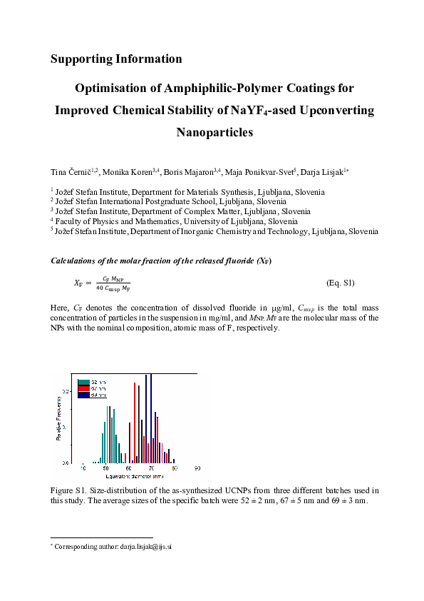 (PDF) Optimisation of Amphiphilic-Polymer Coatings for Improved Chemical Stability of NaYF4 ...