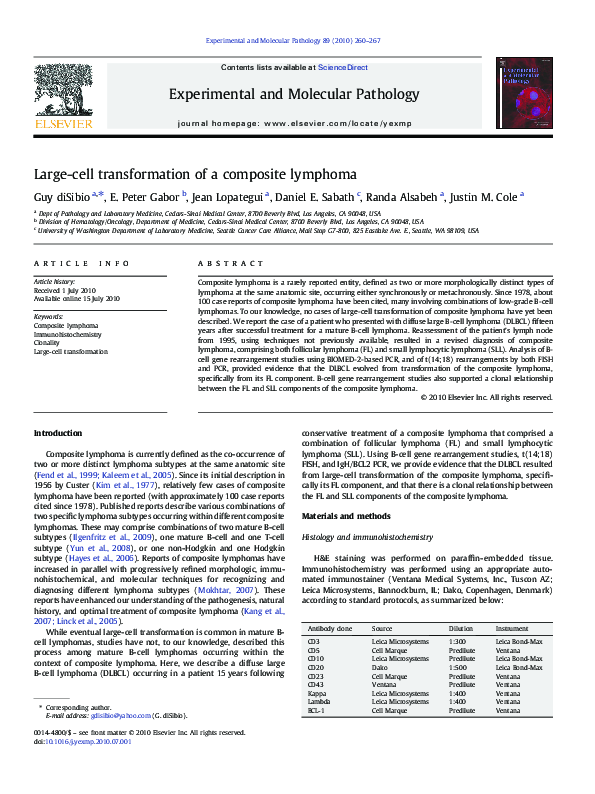 (PDF) Large-cell transformation of a composite lymphoma