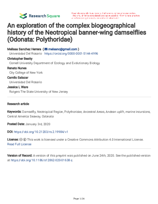 (PDF) An exploration of the complex biogeographical history of the ...