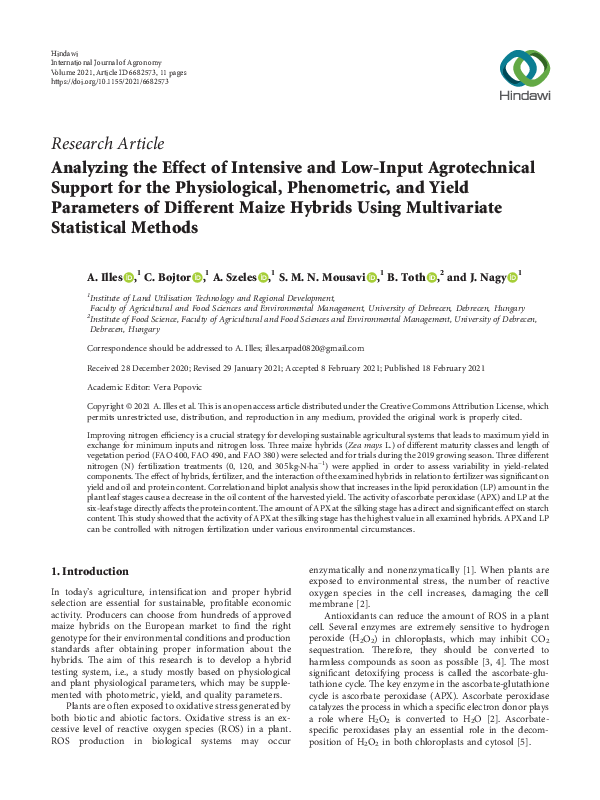 (PDF) Analyzing the Effect of Intensive and Low-Input Agrotechnical ...