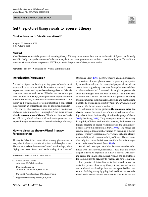 (PDF) Get the picture? Using visuals to represent theory