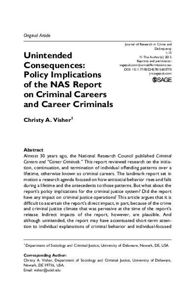 (PDF) Unintended Consequences