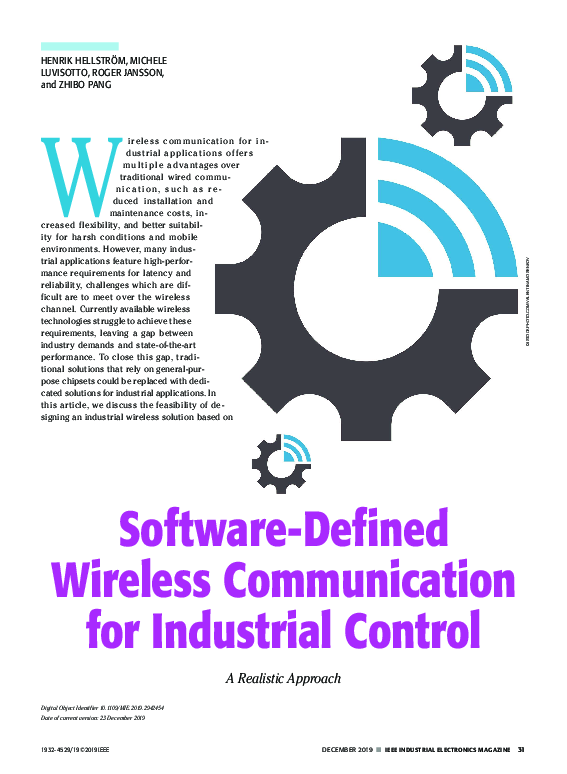 (PDF) Software-Defined Wireless Communication for Industrial Control: A Realistic Approach
