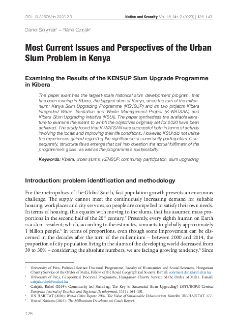 (PDF) Most Current Issues and Perspectives of the Urban Slum Problem in ...