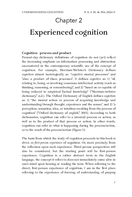 (PDF) Understanding Cognition, Chapter 2: Experienced cognition