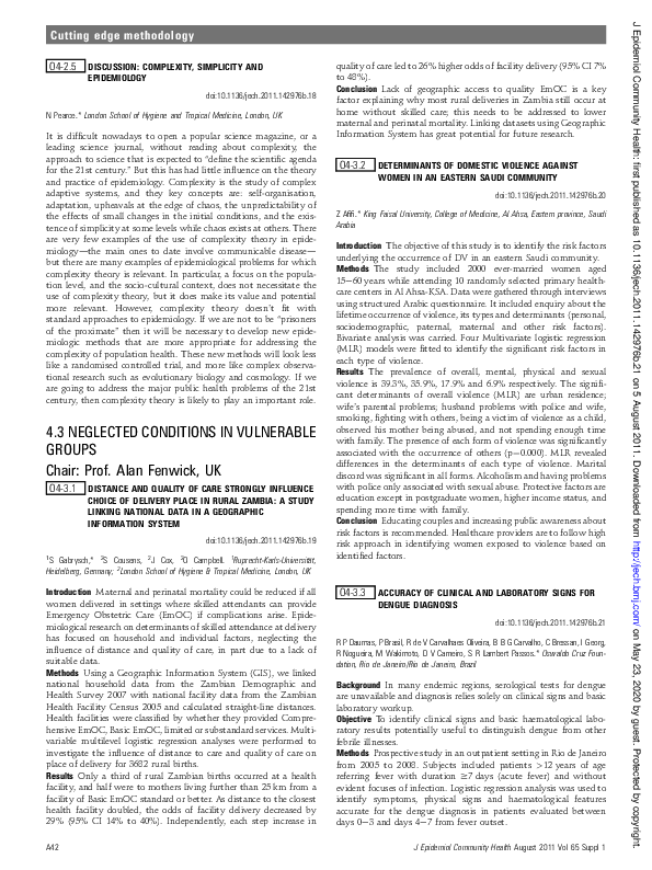 (PDF) O4-3.3 Accuracy of clinical and laboratory signs for dengue diagnosis