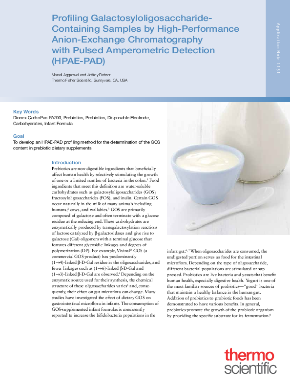 (PDF) Profiling Galactosyloligosaccharide-Containing Samples by High ...