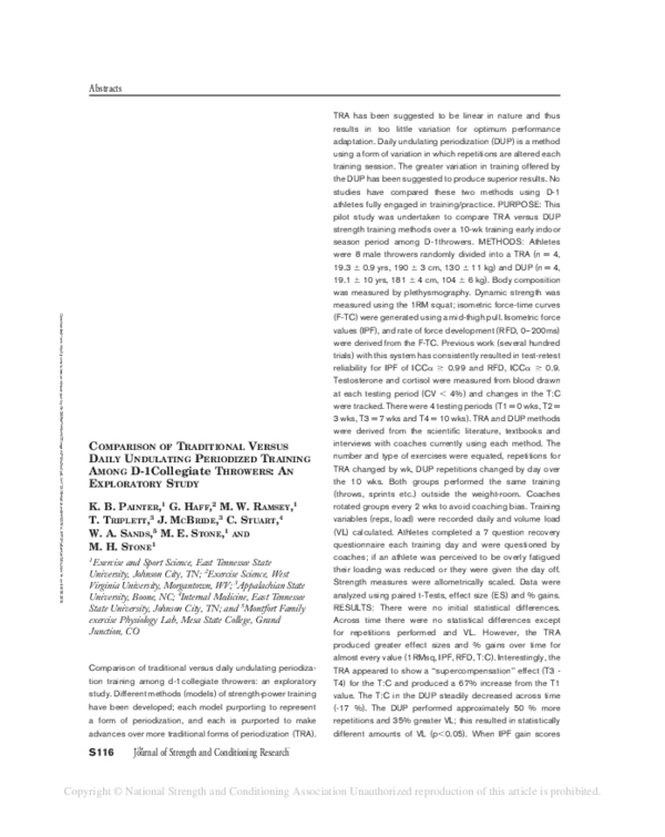 (PDF) Comparison of Traditional Versus Daily Undulating Periodized ...
