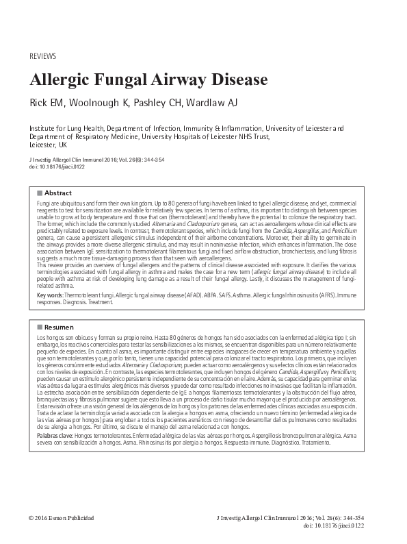 (PDF) Allergic Fungal Airway Disease